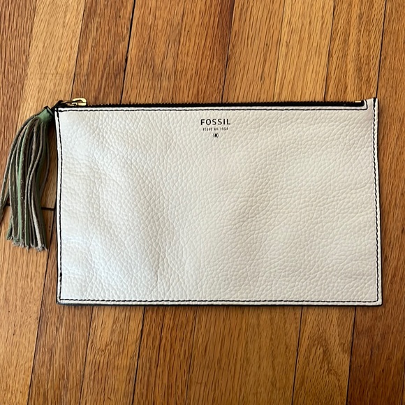 Fossil | Bags | Fossil Leather Tassel Zipper Pouch | Poshmark